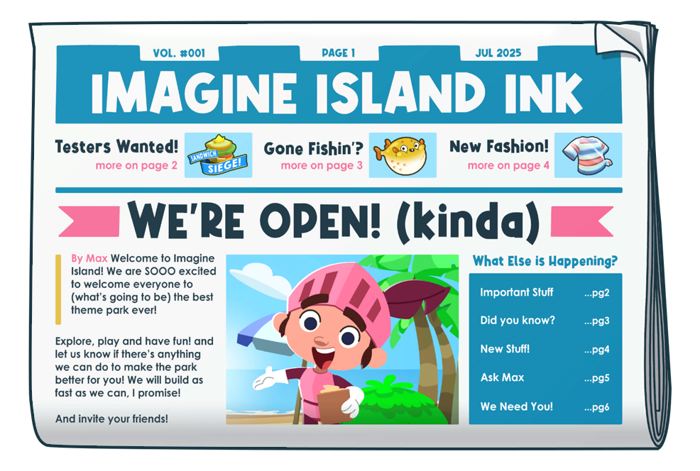 Send Us a Note – Share ideas with the Imagine Island team